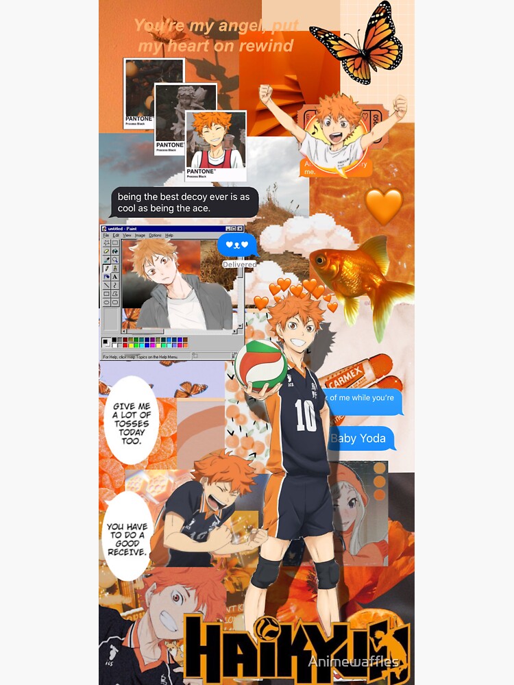"Hinata shoyo collage" Sticker by Animewaffles | Redbubble