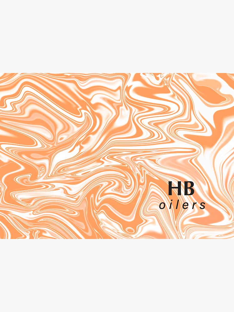 "HBHS oilers orange marble" Sticker by isabelharshe | Redbubble