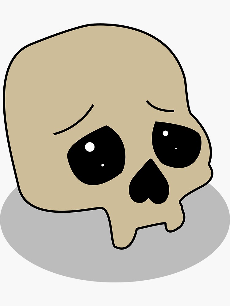 "Cute derpy cartoon skull | halloween" Sticker by ShadowstarArt | Redbubble