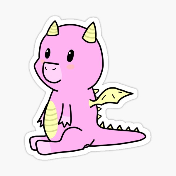 "Pink Dragon" Sticker by QueenSamu | Redbubble