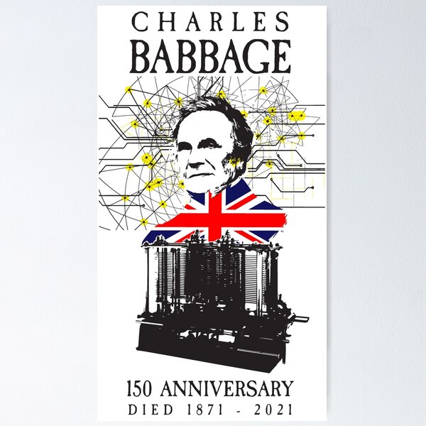 Poster for Sale avec l'œuvre « Charles Babbage 150 anniversaire de sa ...