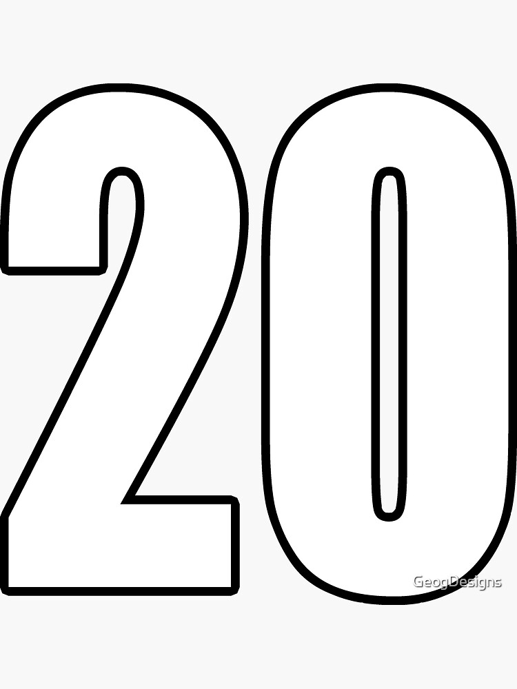 "20 number twenty shirt number soccer sport" Sticker for Sale by ...