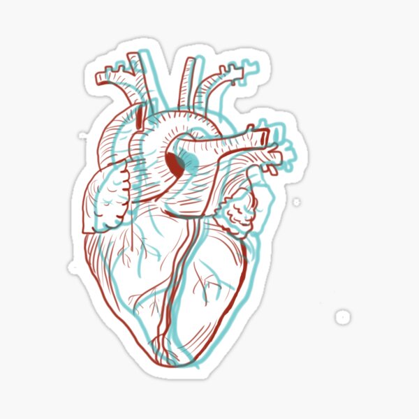 "Heart Illustration" Sticker by lusirangelo | Redbubble