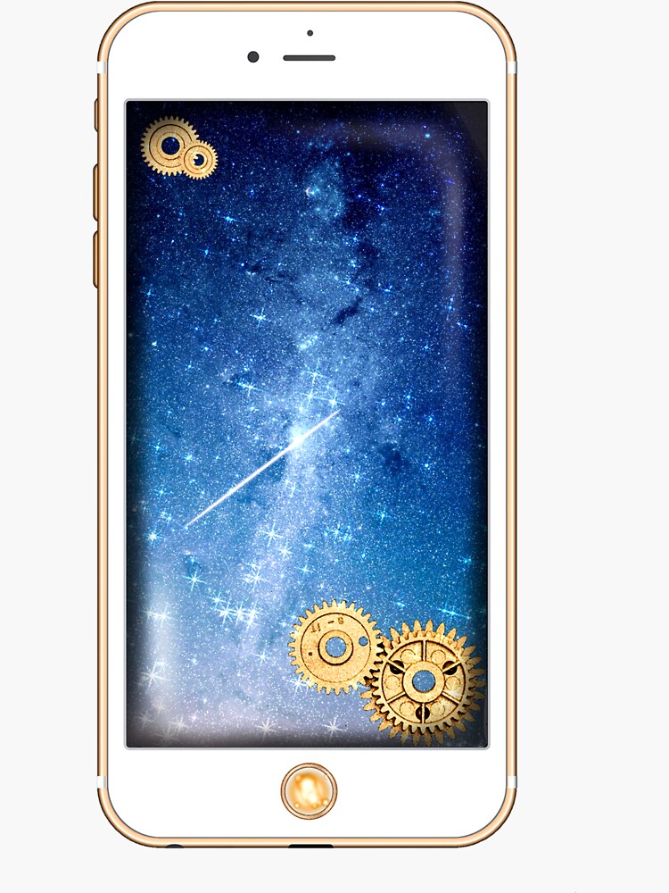 "Galaxy Iphone Illusion Inception Steampunk Gold with shooting star ...