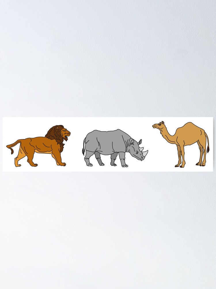 "MOCA Animals (Colored)" Poster for Sale by kyleandrewprice | Redbubble