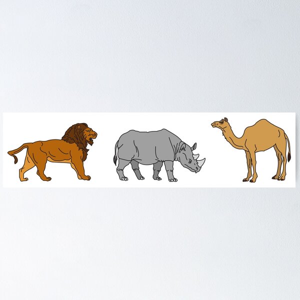 "MOCA Animals (Colored)" Poster for Sale by kyleandrewprice | Redbubble