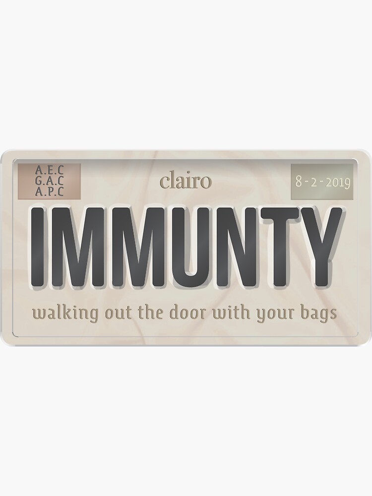 "Immunity by Clairo license" Sticker for Sale by albumlicenses | Redbubble