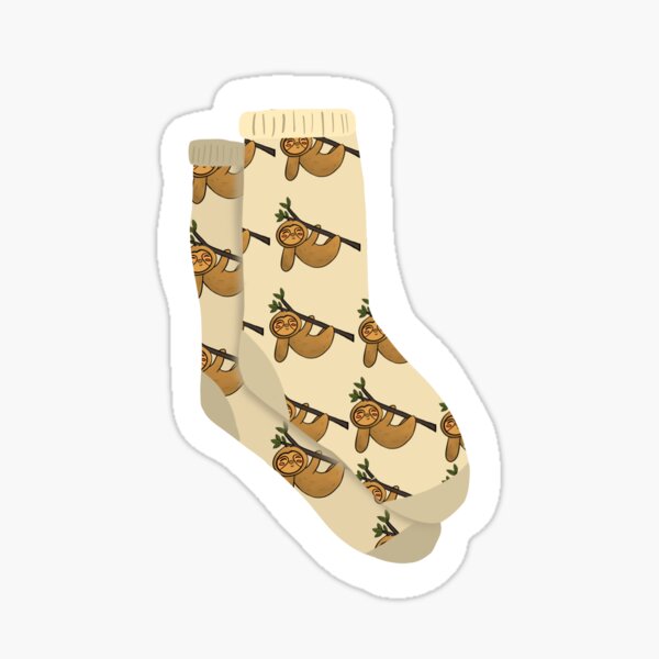 "Cute Sloth Socks Sticker!" Sticker for Sale by Blahbo4448 | Redbubble