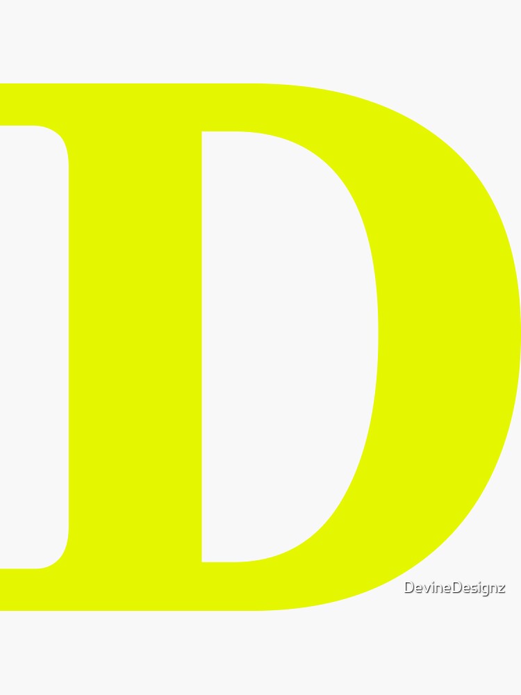 "Yellow Letter D" Sticker for Sale by DevineDesignz | Redbubble