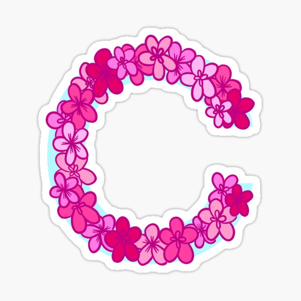 "Pink Floral Letter C" Sticker for Sale by collagexemma | Redbubble