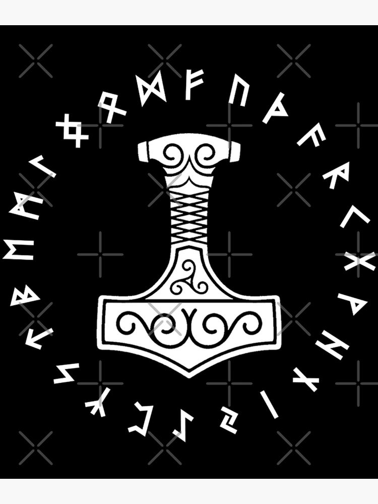 Mjolnir Rune Sterling Silber Mjolnir Und Fenrir Amulett