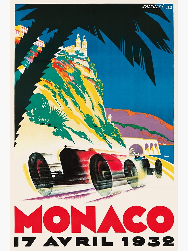 "Monaco Grand Prix Vintage Racing Poster" Poster for Sale by ...