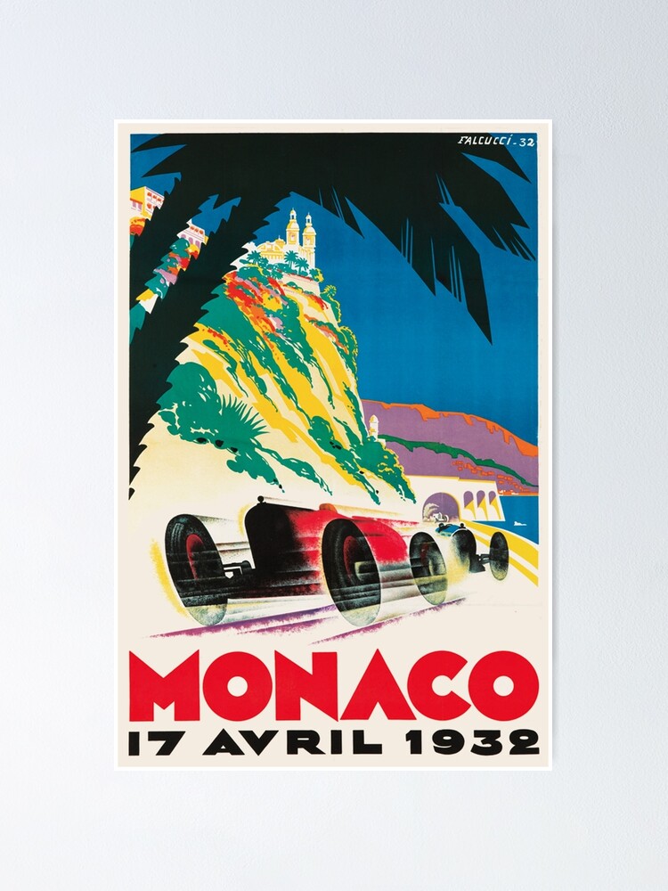 "Monaco Grand Prix Vintage Racing Poster" Poster for Sale by ...