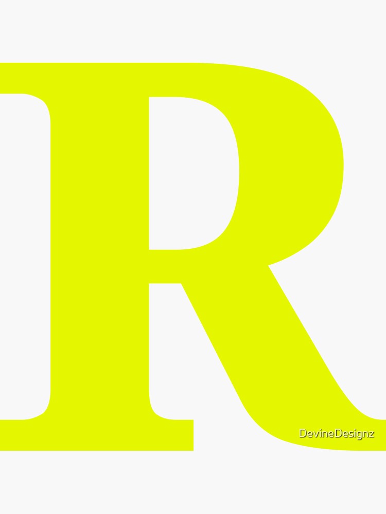 "Yellow Letter R" Sticker for Sale by DevineDesignz | Redbubble