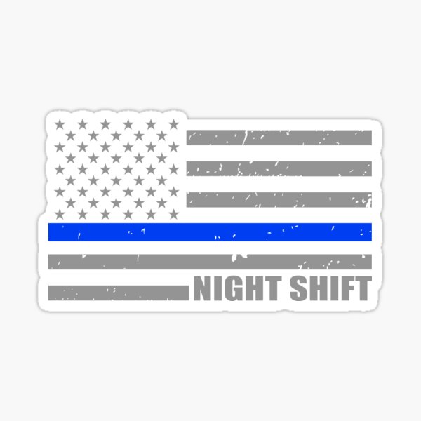 "Police Officer Night Shift Thin Blue Line Flag" Sticker for Sale by ...