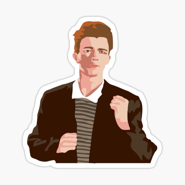 "Rick Roll" Sticker for Sale by FutureSpace | Redbubble