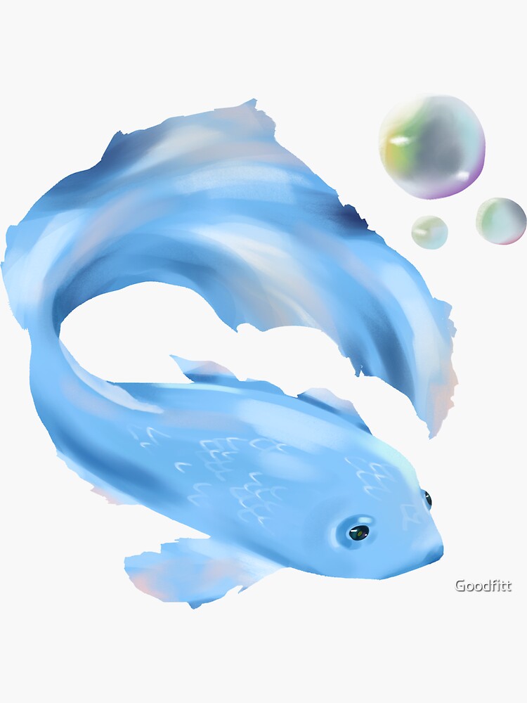 "Blue Fish" Sticker for Sale by Goodfitt | Redbubble