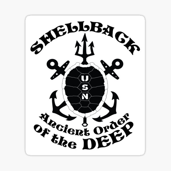 "Shellback Ancient Order of the Deep Blk" Sticker for Sale by MadMando ...