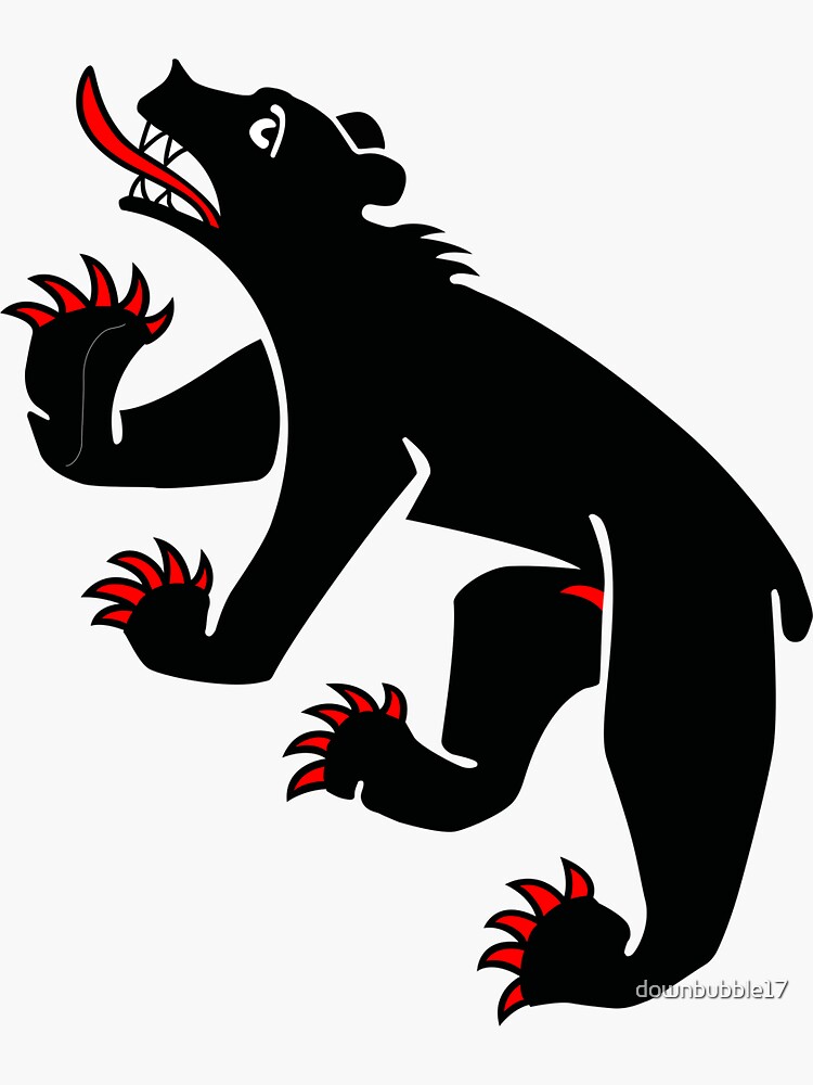 "Bern Bear Flag of Switzerland" Sticker for Sale by downbubble17 ...