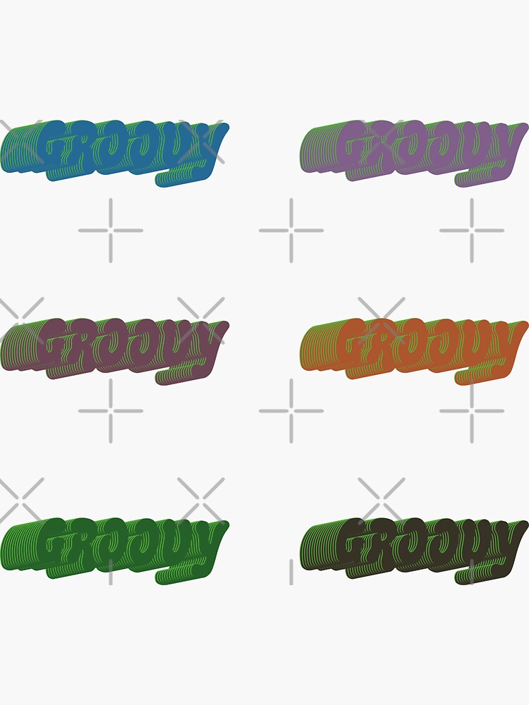 "Retro Groovy sign" Sticker for Sale by DESPERATEANDY | Redbubble