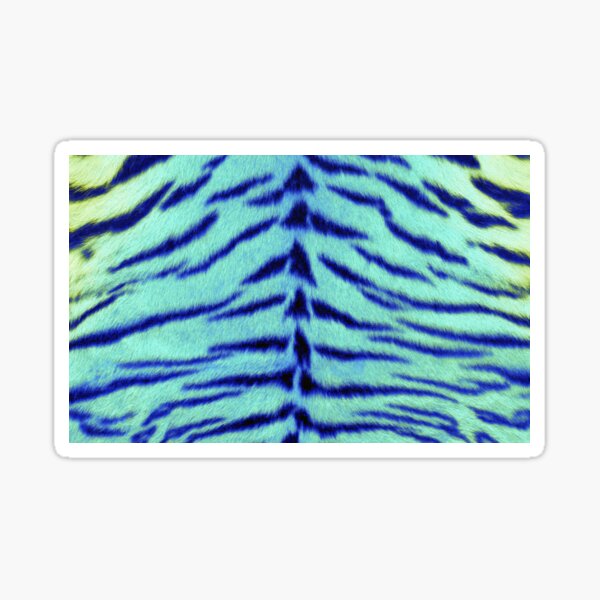 "Tiger Print Blue Fur" Sticker for Sale by Sabbaht | Redbubble