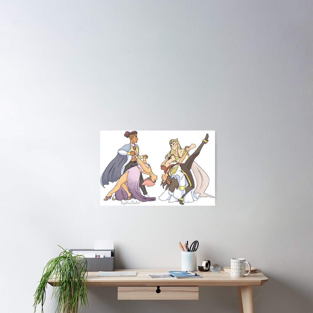 "Glimmer, Bow, Adora, Catra Dance" Poster for Sale by PaigeDoesTheArt ...