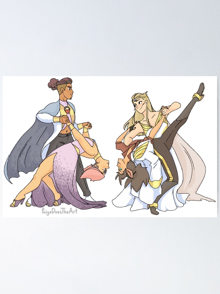 "Glimmer, Bow, Adora, Catra Dance" Poster for Sale by PaigeDoesTheArt ...