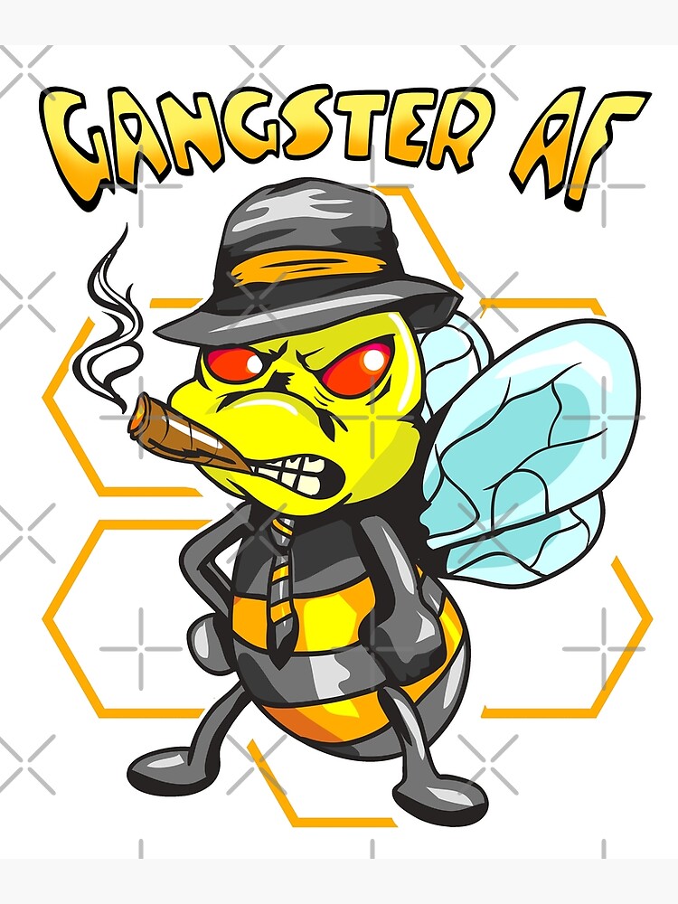 "Gangster AF Funny Honey Bee" Canvas Print by PragmaticFalcon | Redbubble