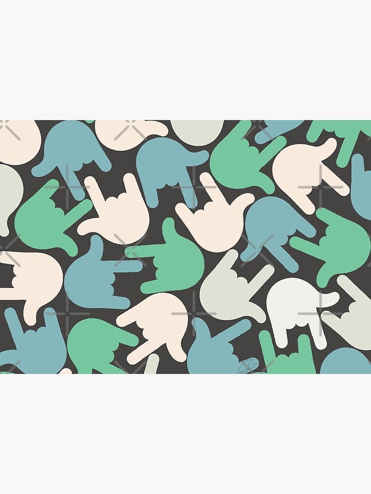 ""I Love You" in ASL - Black, Green, Blue, Grey, Cloth Face Mask, Deaf ...