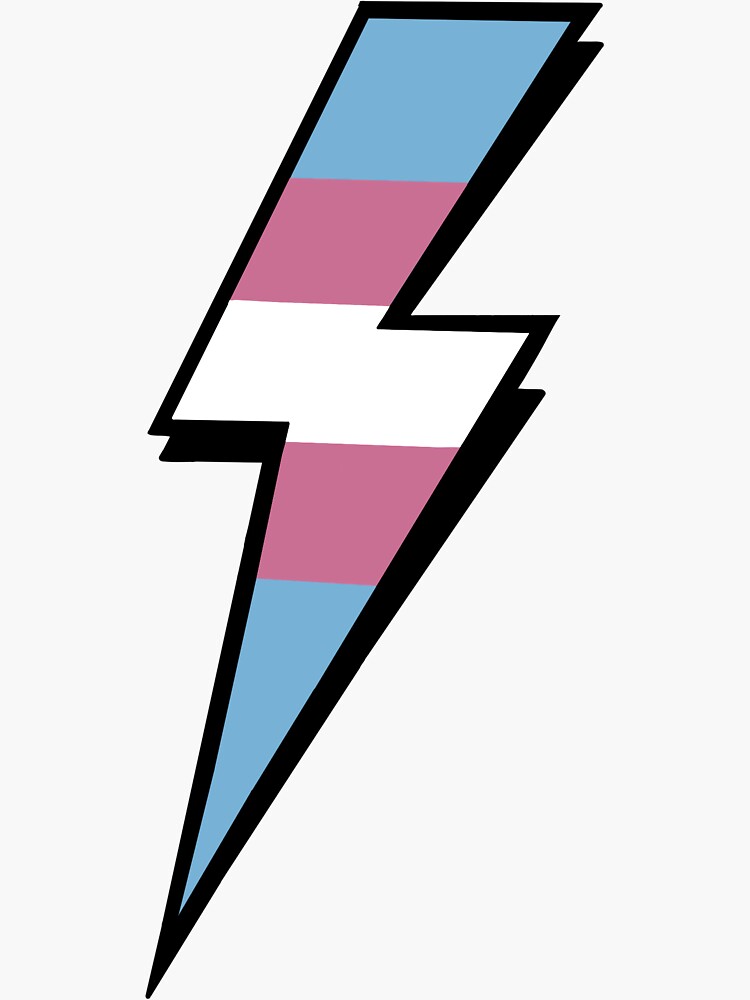 "Trans Lightning Bolt" Sticker for Sale by gianna-b | Redbubble