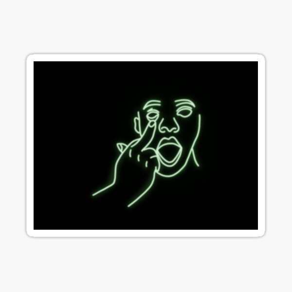 "Neon Middle Finger " Sticker by niawaker1 | Redbubble