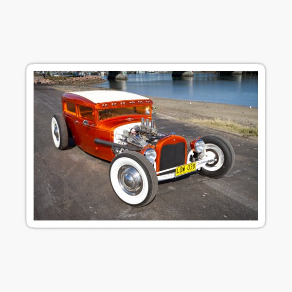 "Matt's Retro Hot Rod" Sticker for Sale by HoskingInd | Redbubble