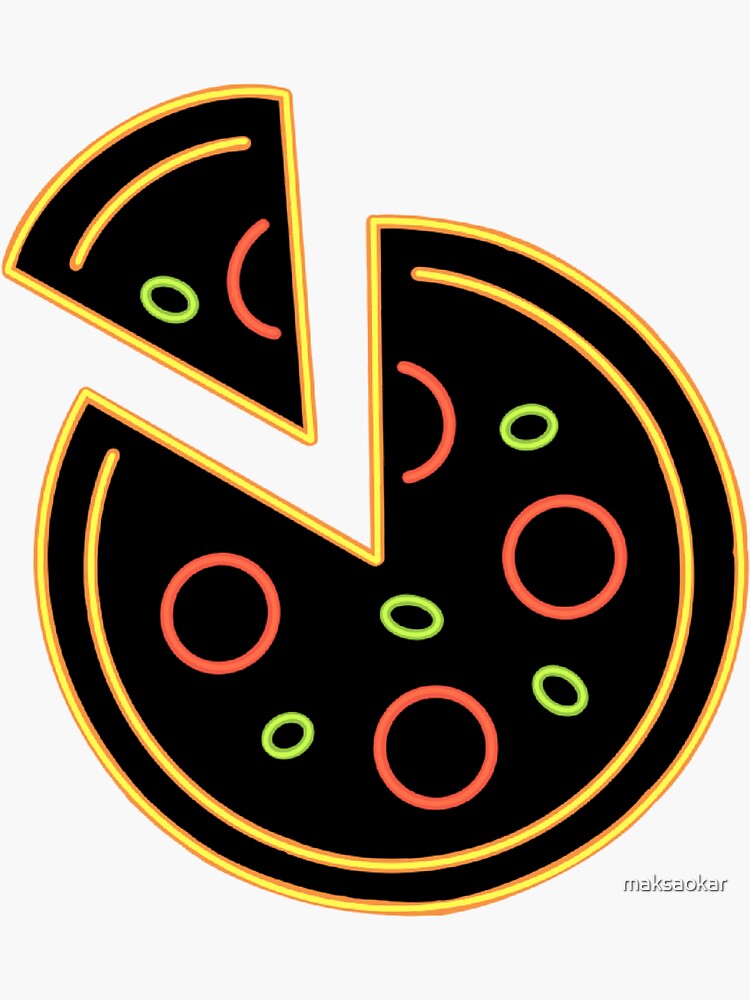 "Neon pizza" Sticker for Sale by maksaokar | Redbubble