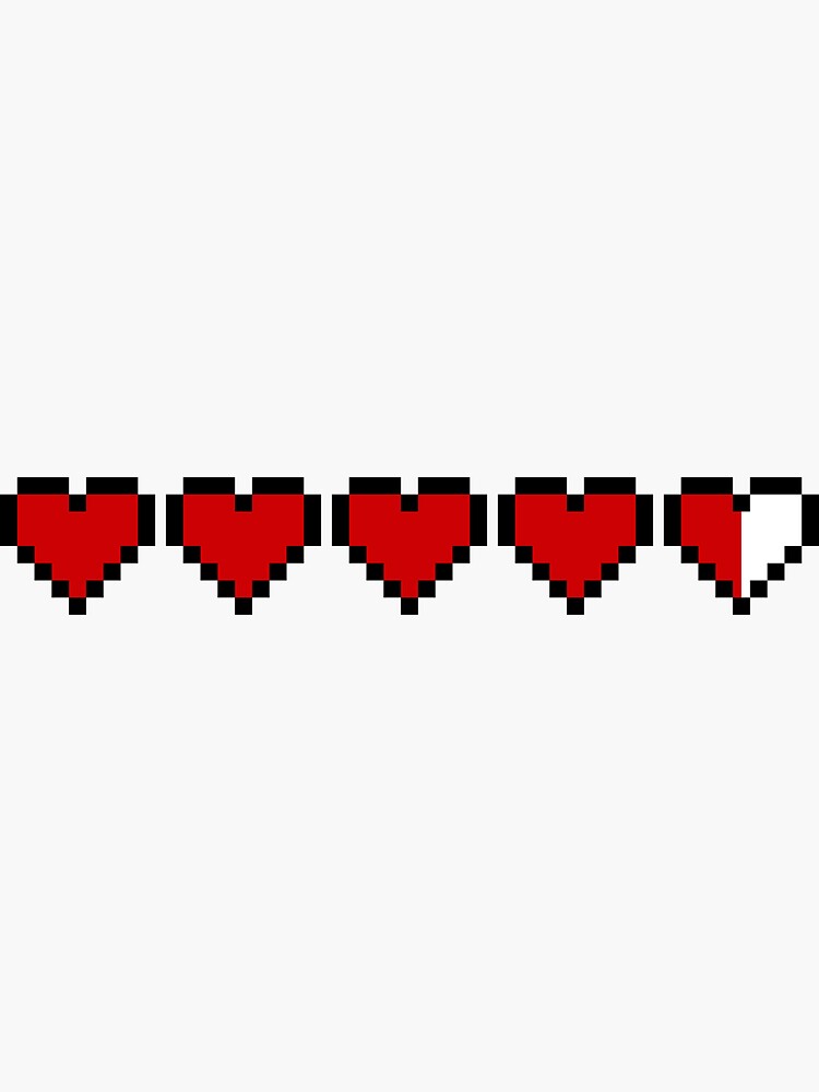 "Classic 8Bit Hearts" Sticker for Sale by Highonbricks | Redbubble