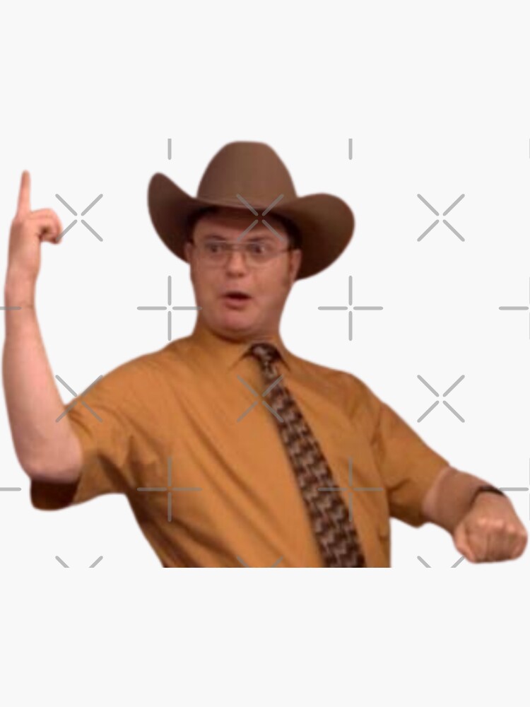 "Safety Cowboy Dwight - The Office" Sticker for Sale by BestOfficeMemes ...