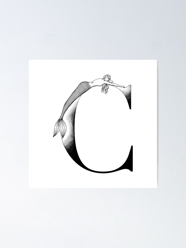 "Mermaid Alphabet - C" Poster by Eweglein | Redbubble
