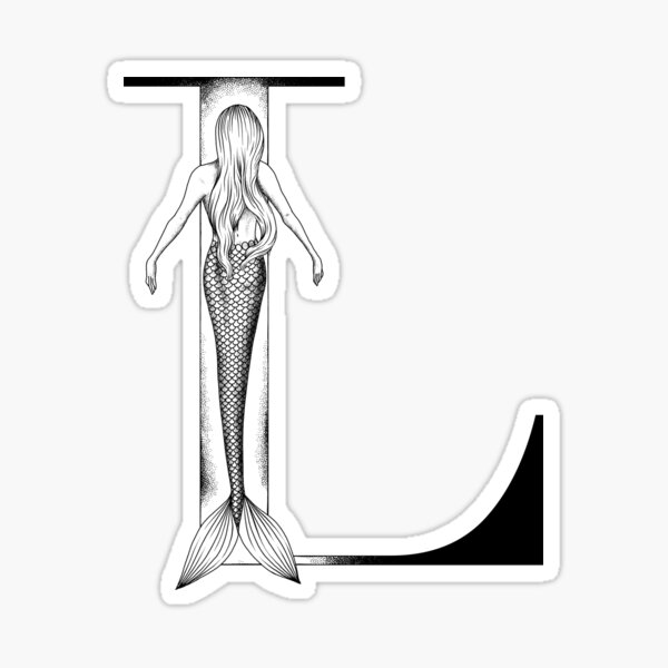 "Mermaid Alphabet - L" Sticker for Sale by Eweglein | Redbubble