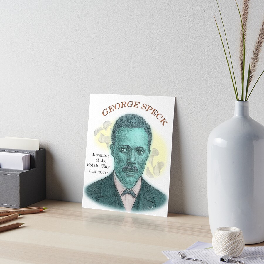"George Speck, Inventor of the Potato Chip" Art Board Print by eedeeo ...