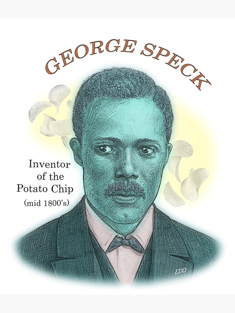 "George Speck, Inventor of the Potato Chip" Sticker for Sale by eedeeo ...