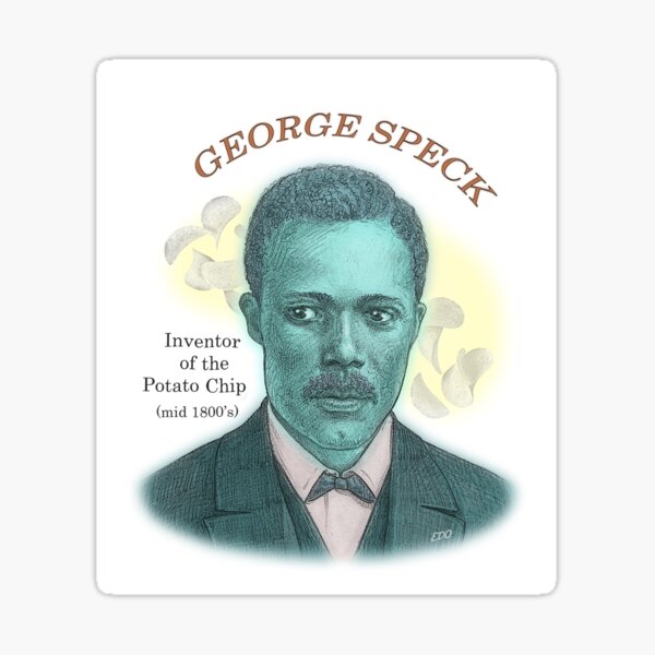 "George Speck, Inventor of the Potato Chip" Sticker for Sale by eedeeo ...
