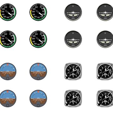 "Aviation Instruments Sticker Pack" Sticker for Sale by dhajr | Redbubble