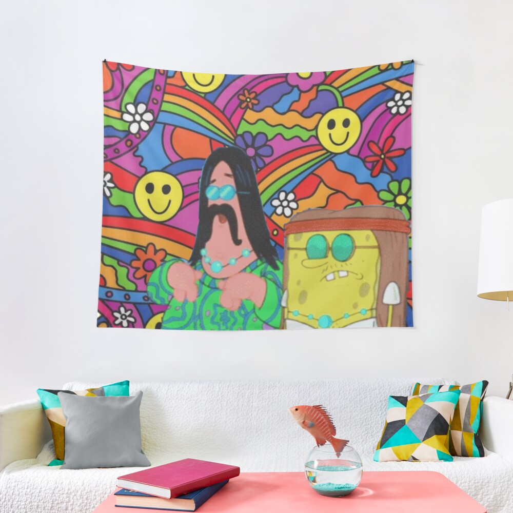 "Hippie Spongebob" Tapestry for Sale by RadiateCo | Redbubble