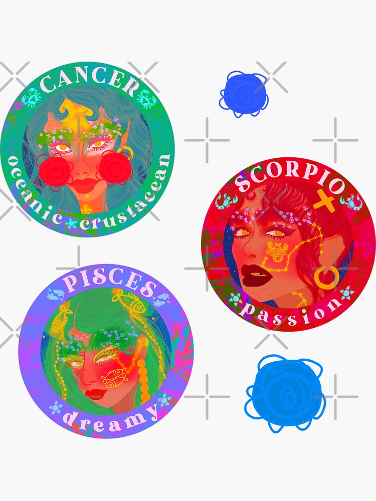 "Water Sign Sticker Pack" Sticker for Sale by TheMoodyMimo | Redbubble