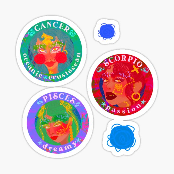 "Water Sign Sticker Pack" Sticker for Sale by TheMoodyMimo | Redbubble