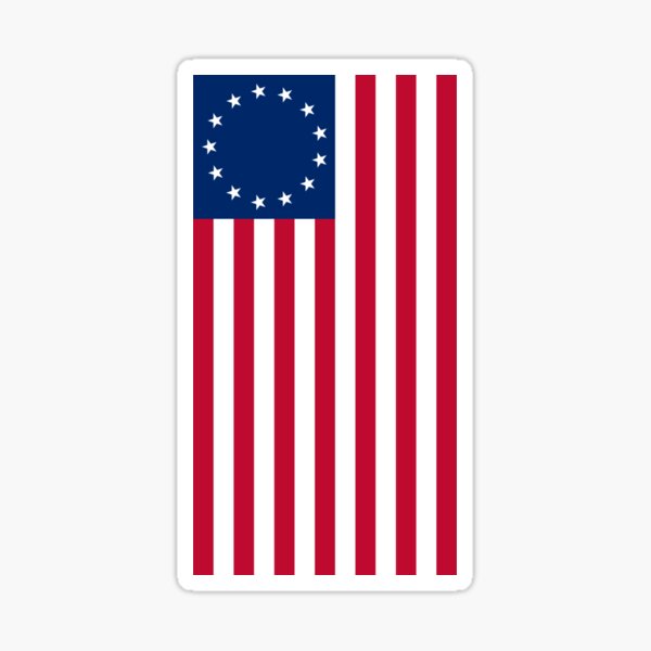 "Vertical Betsy Ross Flag print" Sticker for Sale by NoveltyMerch ...