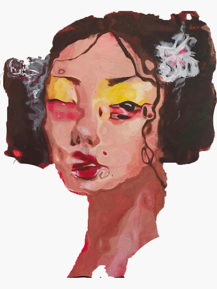 "girl[distorted]" Sticker for Sale by Sauce2301Shop | Redbubble