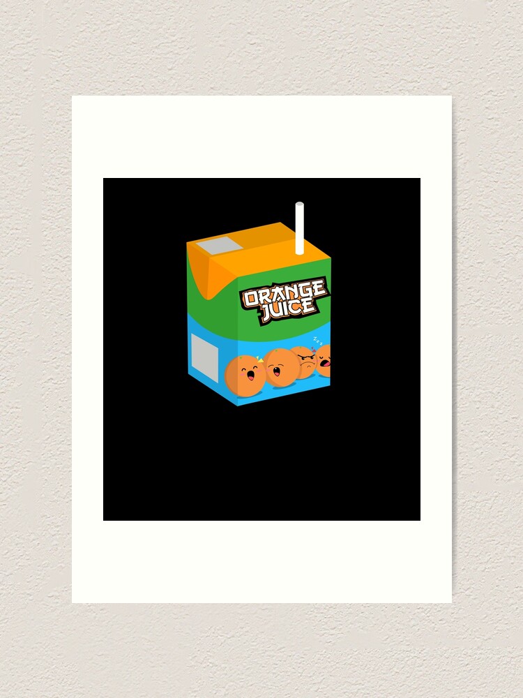 "Cute Kawaii Juice box | Funny Fruit | Orange Juice" Art Print for Sale ...