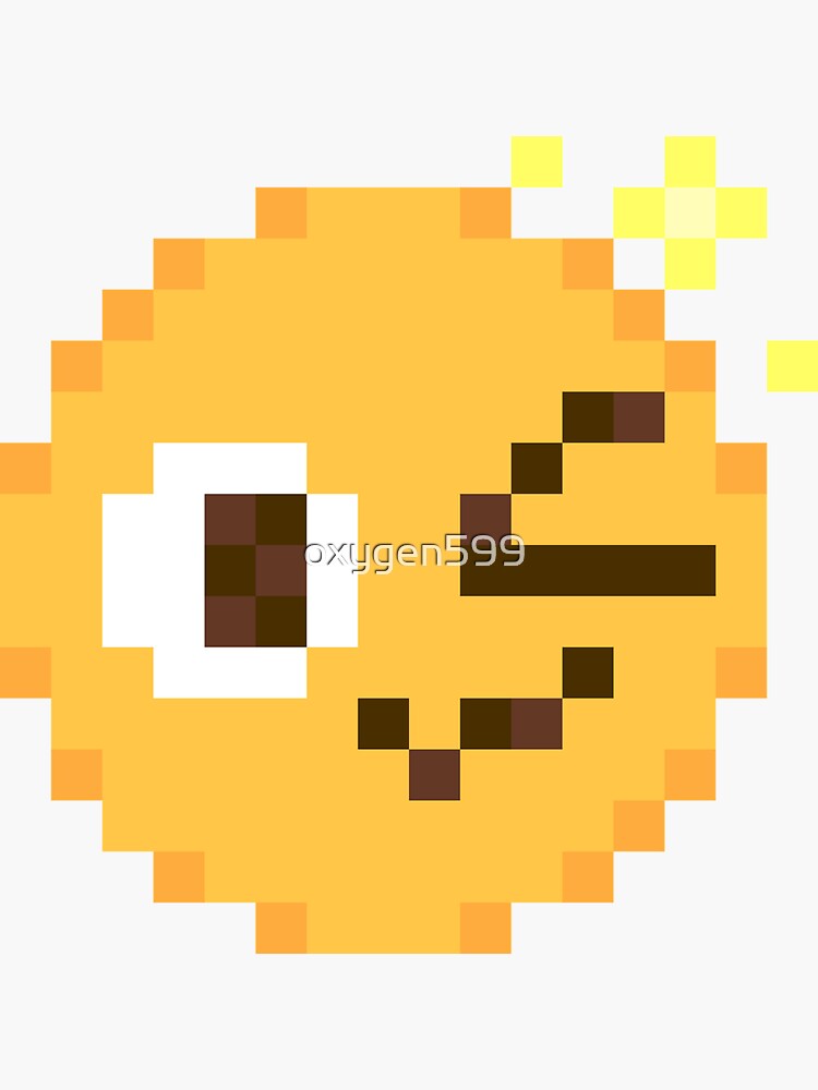 "smug wink (pixel)" Sticker for Sale by oxygen599 | Redbubble