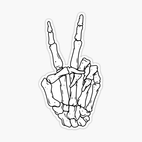 Skeleton hand peace sign tattoo - Bronctattooaus.com