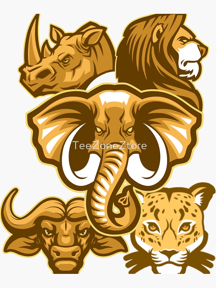 "The Big Five Mascots" Sticker by TeeZoneZtore | Redbubble